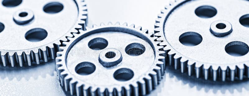 Three Gear-wheels and Ball-bearings Stock Image - Image of technology ...
