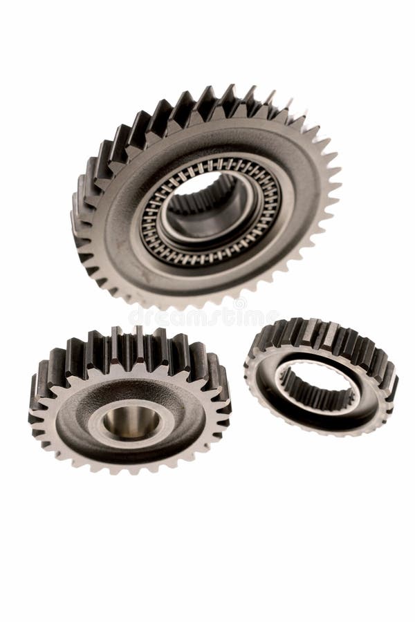 Three gears stock image. Image of white, mechanical, wheels - 4143643