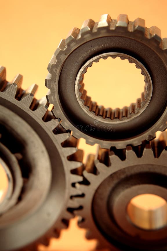 Three gears stock image. Image of meshing, metal, concept - 6357819