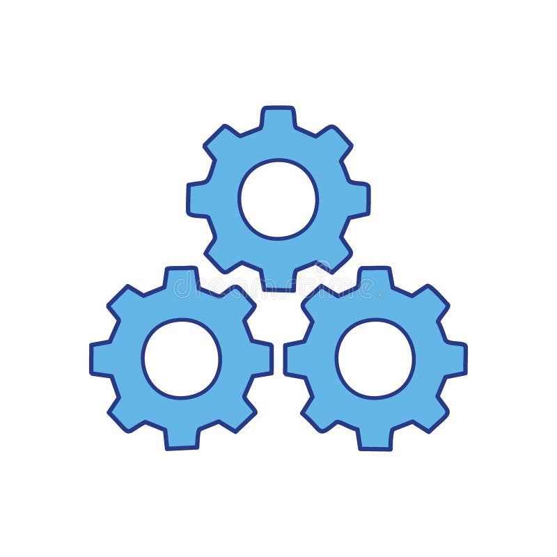 Three Gears. Blue Gears Interlock, Symbolizing Teamwork, Cooperation ...