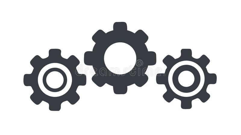 Three Gears or Cogs Icon for Process and System, Vector Design Generative AI Stock Vector ...