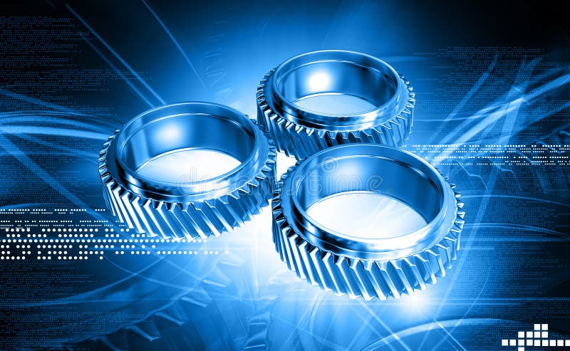 Three gears stock vector. Illustration of plan, button - 93721064