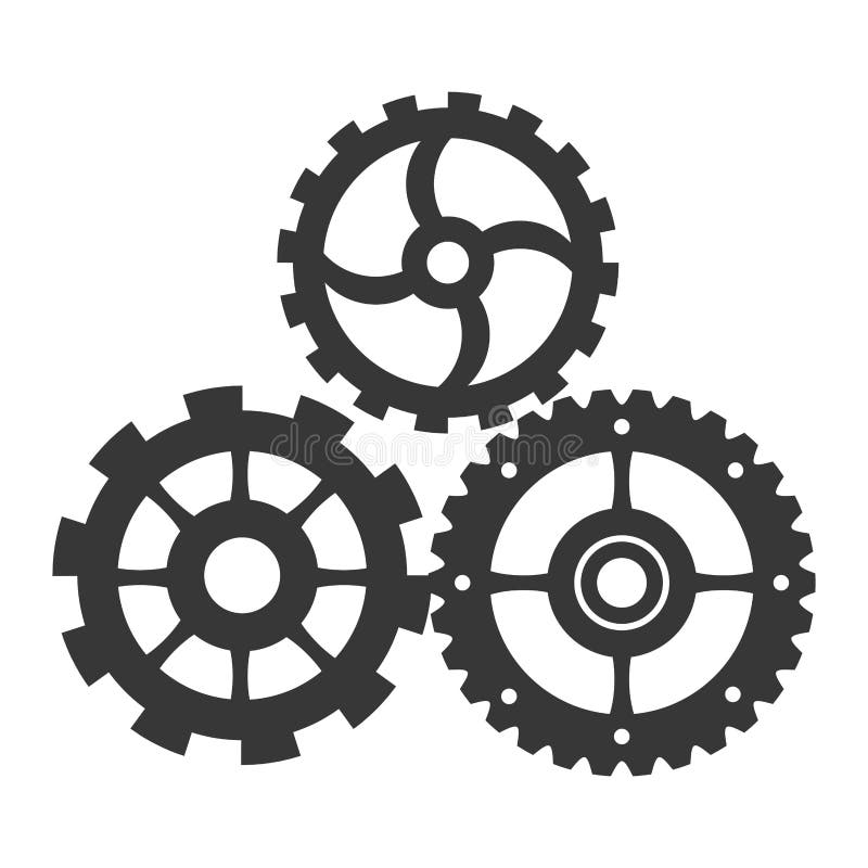 Three gears icon stock illustration. Illustration of engineering - 73661043