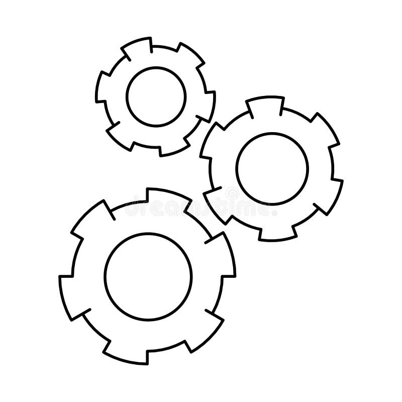 Three gears icon stock illustration. Illustration of sign - 73382151