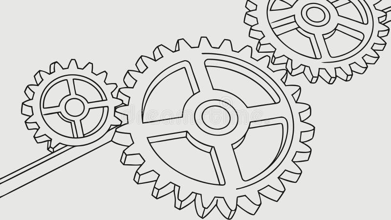 Three Gears, Mechanical Movement. Engineering, Teamwork, Precision ...