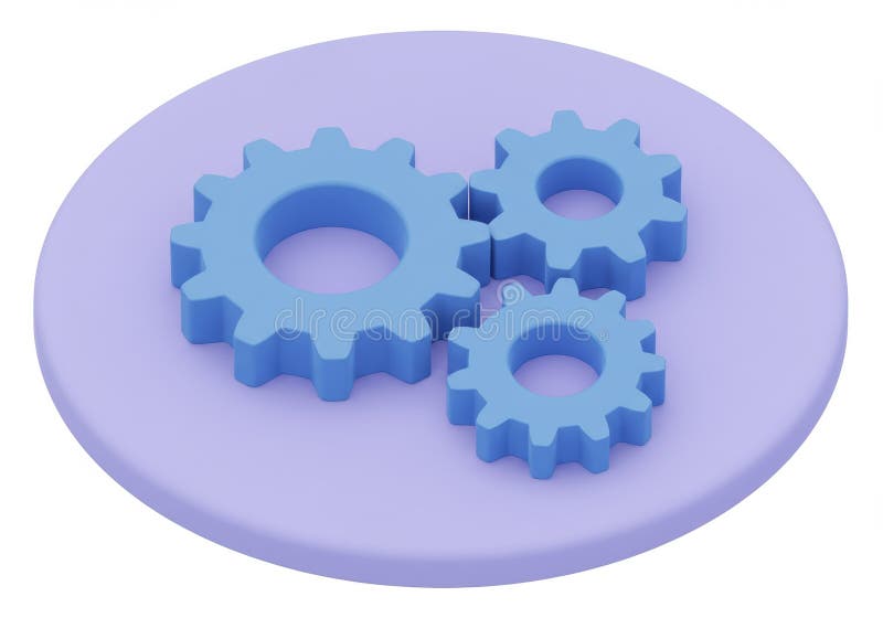 Three Gears on Round Surface Machinery and Connection Concept Stock ...