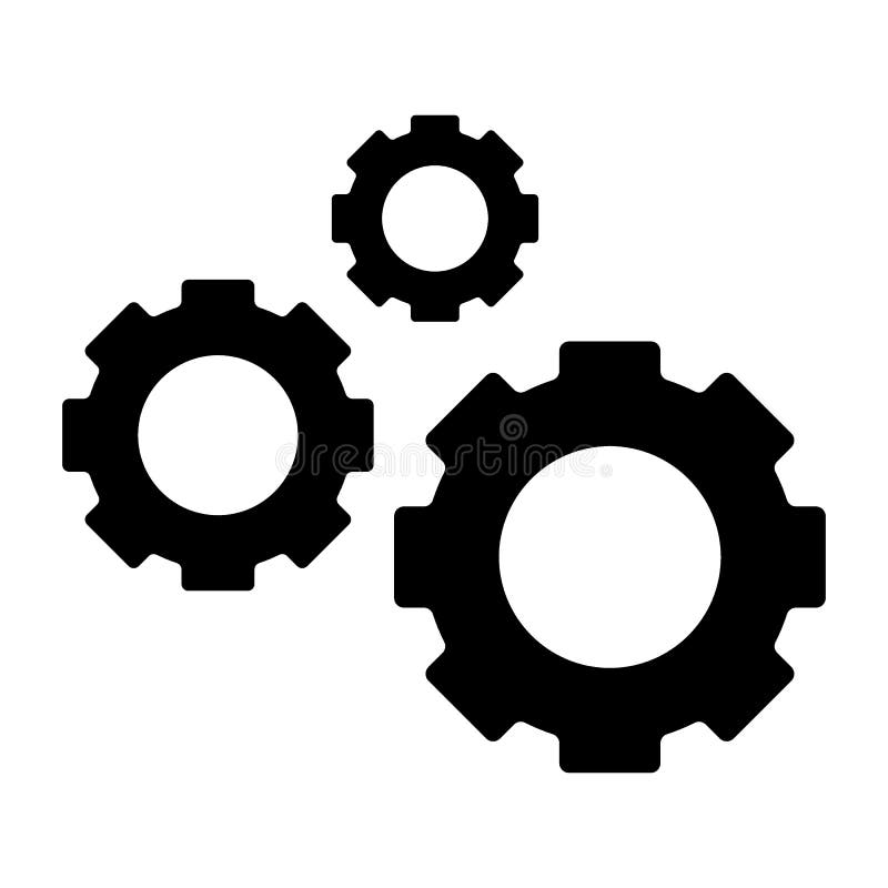 Three Gears Thin Line Icon. Cogwheels Vector Illustration Isolated on ...