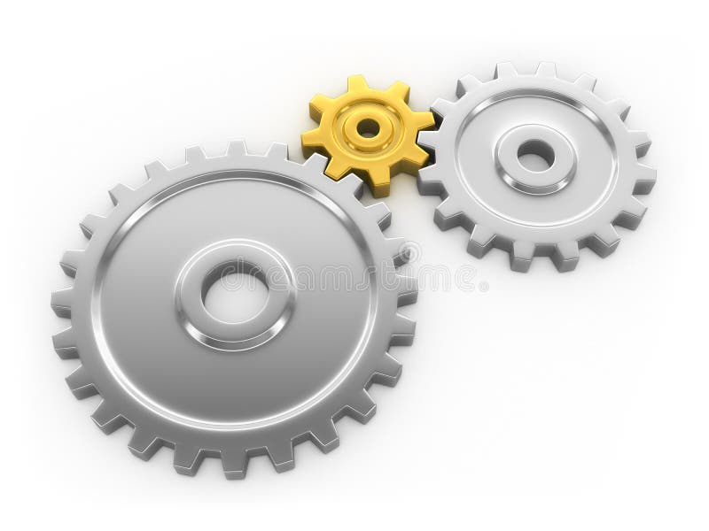 Three Gears Working Together. Stock Illustration - Illustration of ...