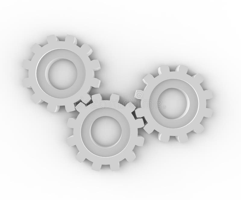 Three Gears Working Together Stock Illustration - Illustration of ...