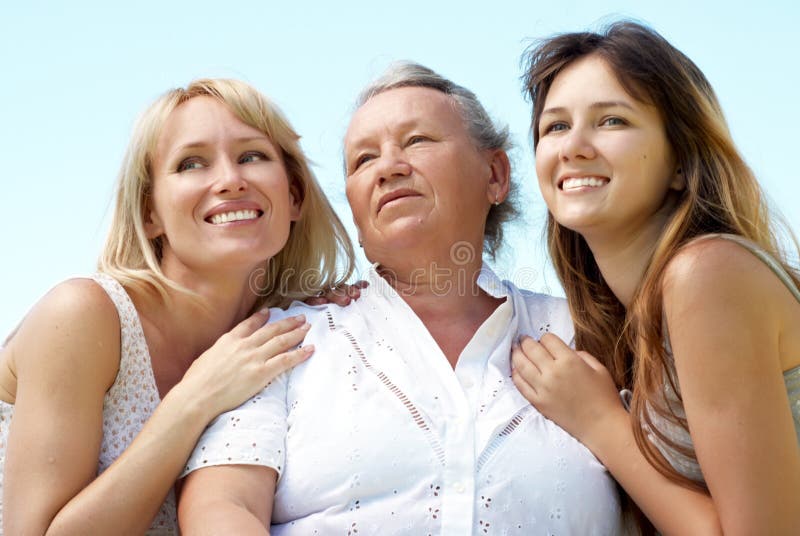 Three generation family stock photo. Image of heads, head - 14691786