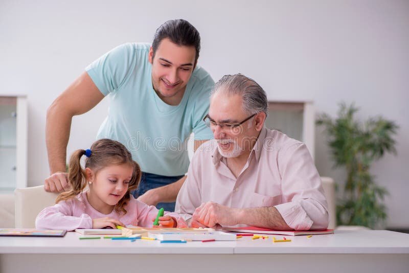 Three Generations of Family in Early Development Concept Stock Image ...