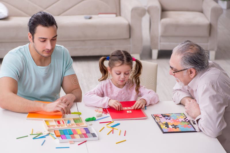 Three Generations of Family in Early Development Concept Stock Image ...
