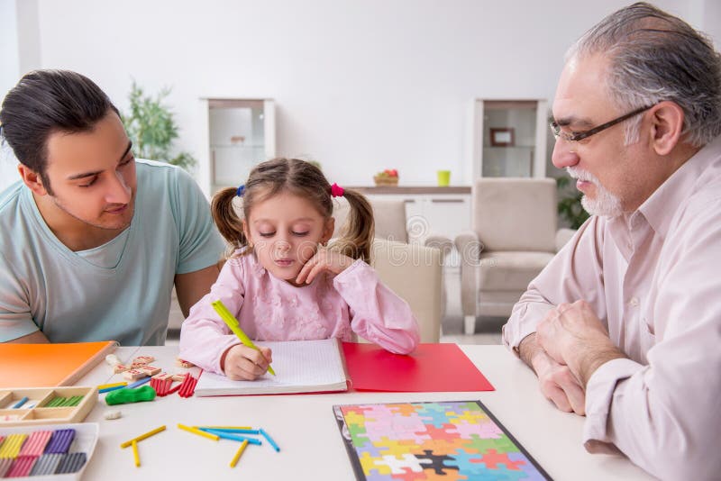 Three Generations of Family in Early Development Concept Stock Photo ...