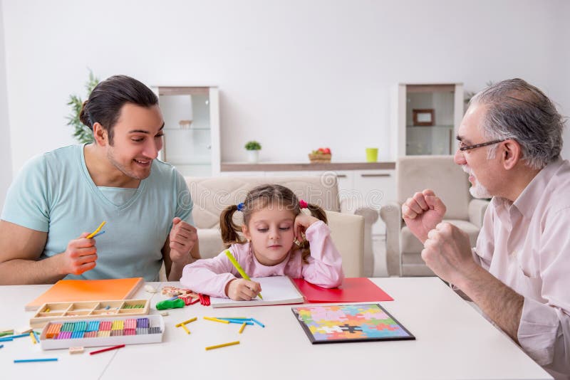 Three Generations of Family in Early Development Concept Stock Image ...
