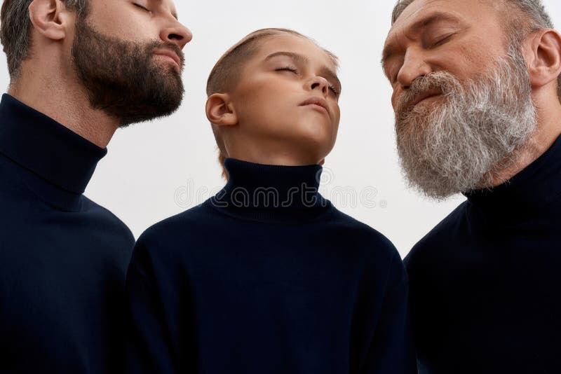 Three Generations of Men Unity Moment Stock Photo - Image of family ...