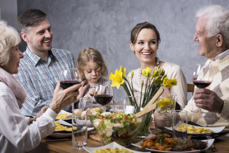 Three Generations at the Table Stock Photo - Image of multi, family ...