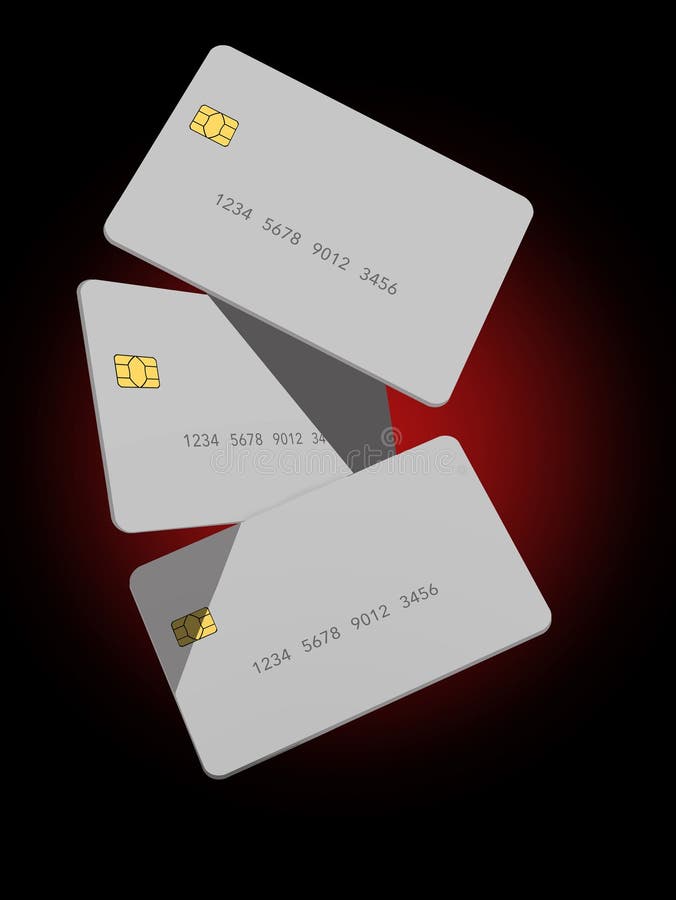 Three Generic Mock Credit Cards with Text Area are Seen Stock ...