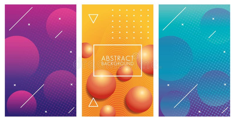 Three Geometric Colorful Abstract Backgrounds Stock Vector ...