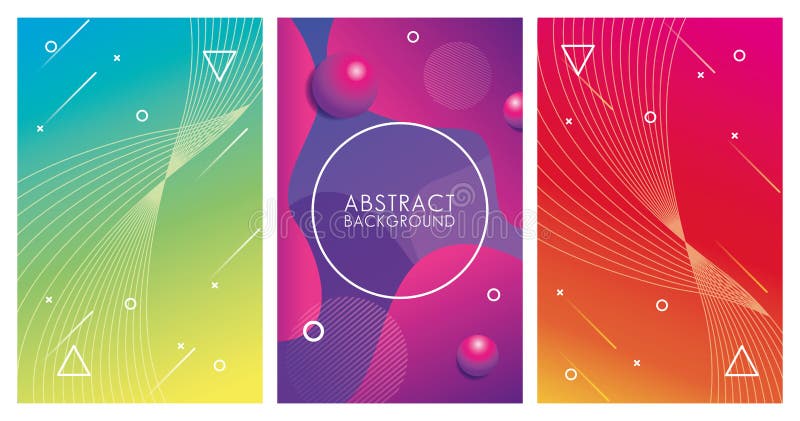 Three Geometric Colorful Abstract Backgrounds Stock Vector ...