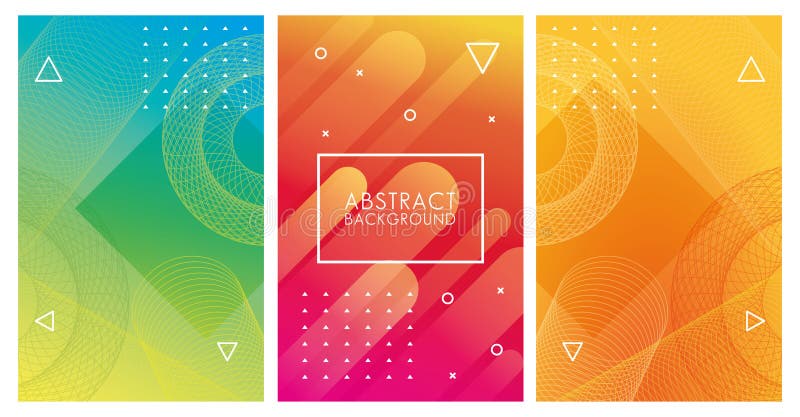 Three Geometric Colorful Abstract Backgrounds Stock Vector ...