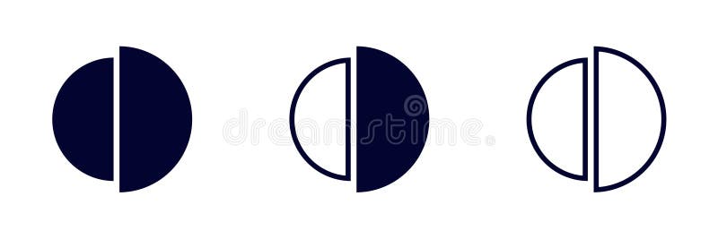 Three Geometric Shapes with Intersecting Semicircles in a Minimalist ...