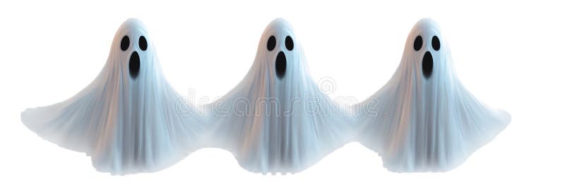 Three Ghosts Halloween Illustration Stock Illustration - Illustration ...