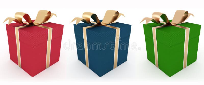 Three gift box stock illustration. Illustration of present - 17077093
