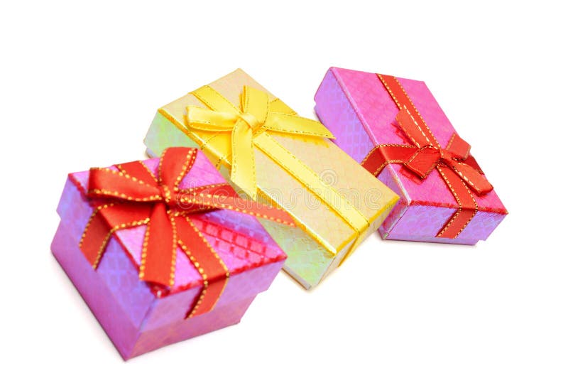 Three gift box studio shot stock image. Image of gift - 106411839