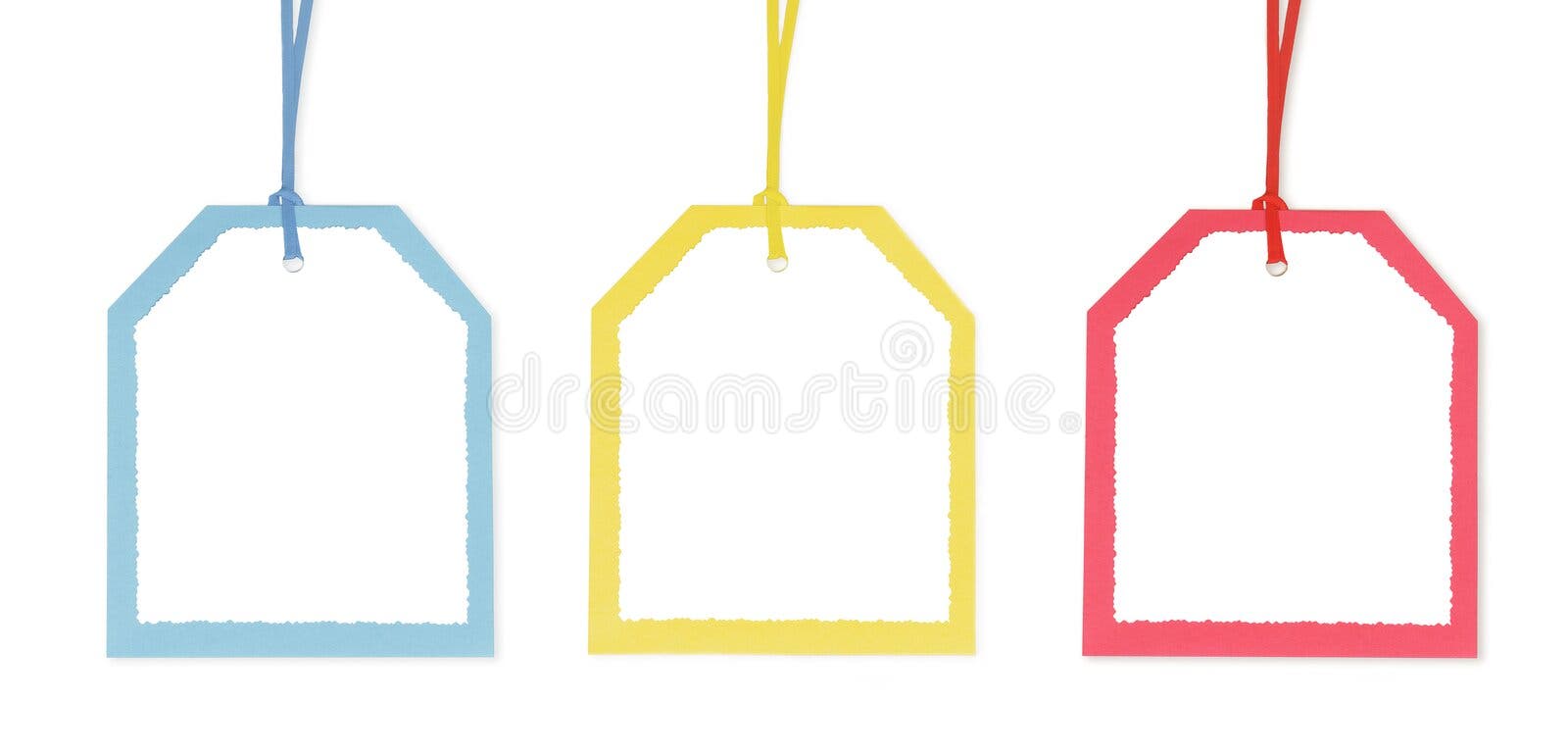 Blank Gift Tag in Blue and White. Stock Photo - Image of empty, hang ...