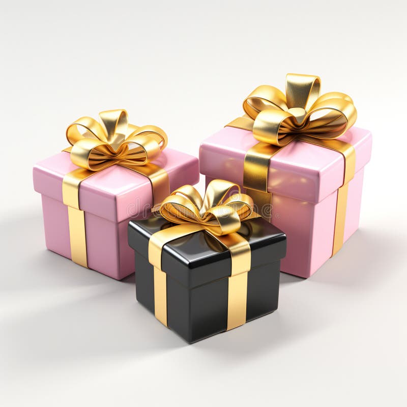 Three Gifts with a Pretty Bow Stock Photo - Illustration of play ...
