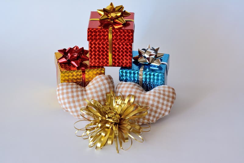 Three gifts stock photo. Image of anniversary, ribbon - 35554474