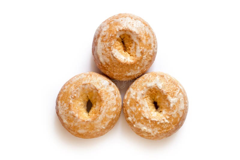 Three Gingerbread on a White Background. Top View Stock Image - Image ...