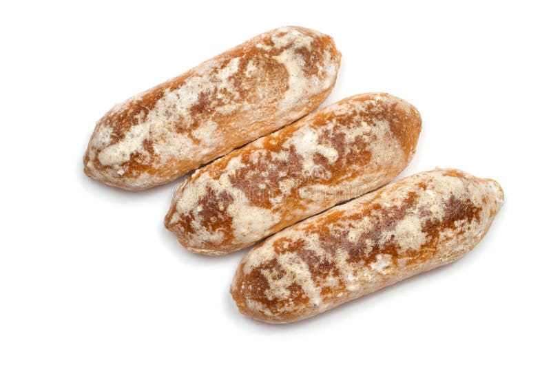 Three Gingerbread on a White Background. Top View Stock Photo - Image ...