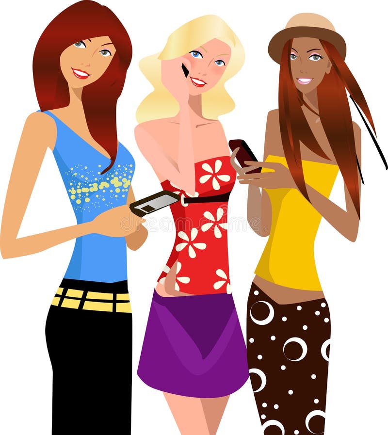 Three girls,kids stock vector. Illustration of happy - 12082973