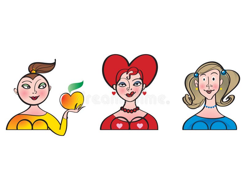 Three Girls stock vector. Illustration of beauty, three - 7542217