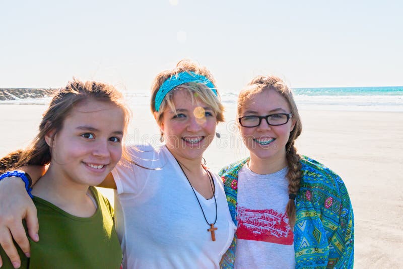 Three Girls at the Beach stock photo. Image of person - 87756070