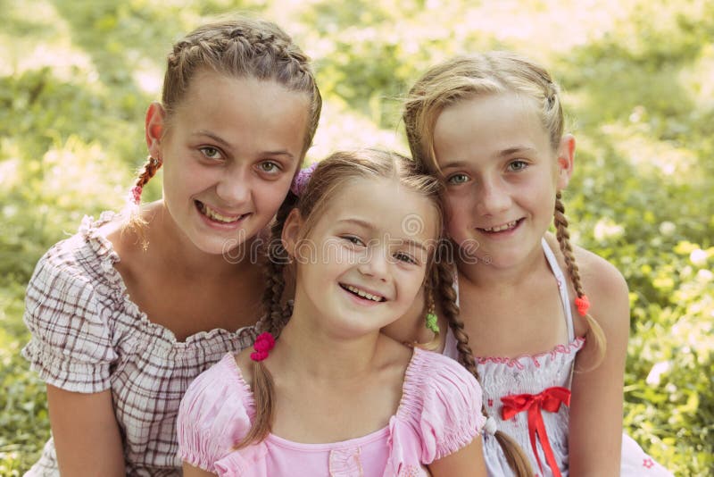 Three girls stock photo. Image of vacation, three, girls - 51800052