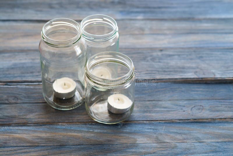 Three glass jars stock image. Image of three, shiny, transparent - 79106433