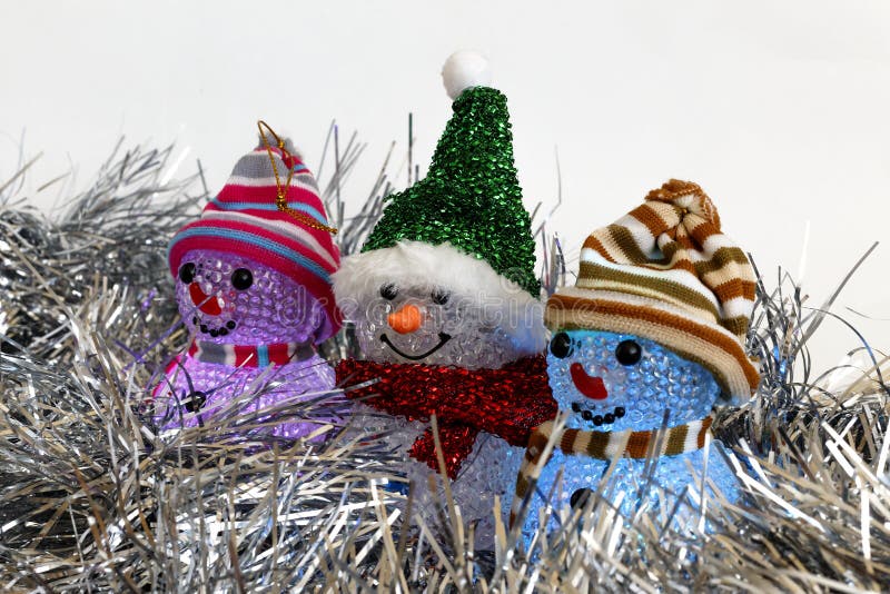 Three glass snowmen stock photo. Image of snowman, christmas - 64210206