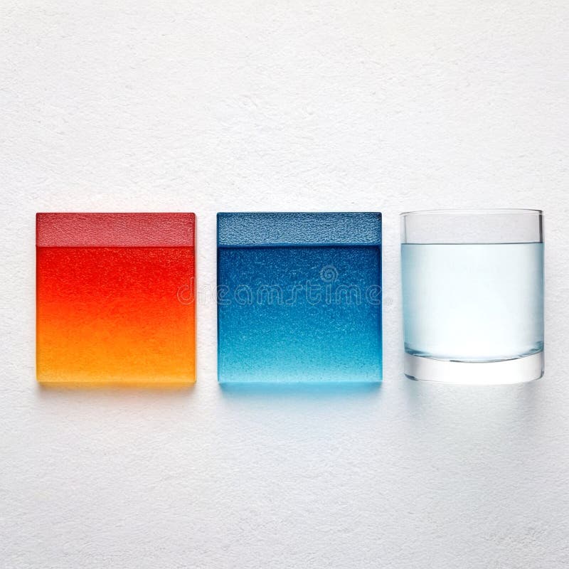 Colorful Glass Squares and Water Glass Stock Illustration ...