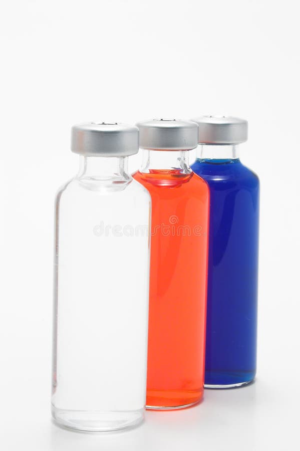 Three Glass Vials with Liquids Stock Image - Image of bottles, serums ...