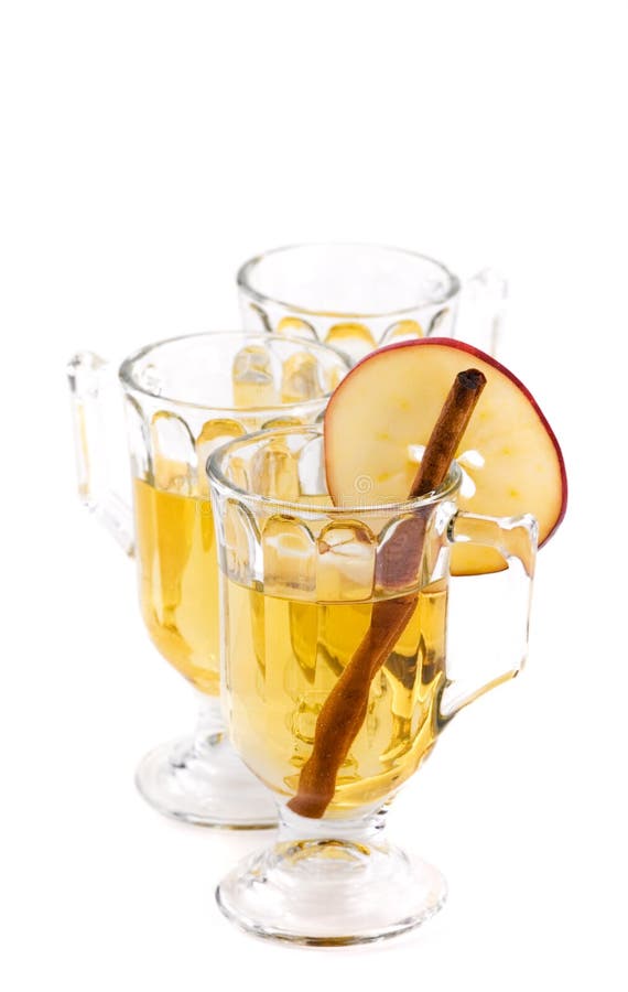 Three Glasses of Apple Cider Stock Photo - Image of beverage, isolated ...