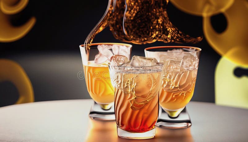 Whiskey with ice stock illustration. Illustration of glass - 292954468 Whiskey with ice stock illustration. Illustration of glass - 292954468