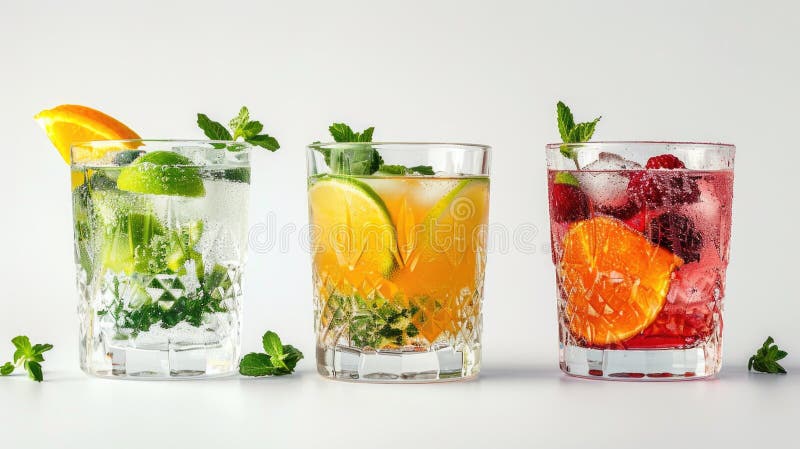 Three Glasses Filled with Different Types of Drinks. Perfect for ...