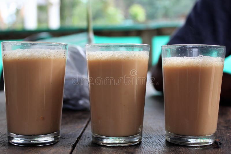 Three Glasses Filled with Hot Coffee Stock Photo - Image of coffee ...