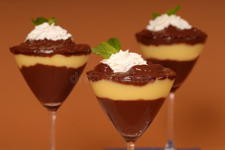 Three glasses of pudding stock photo. Image of whipped - 2399024