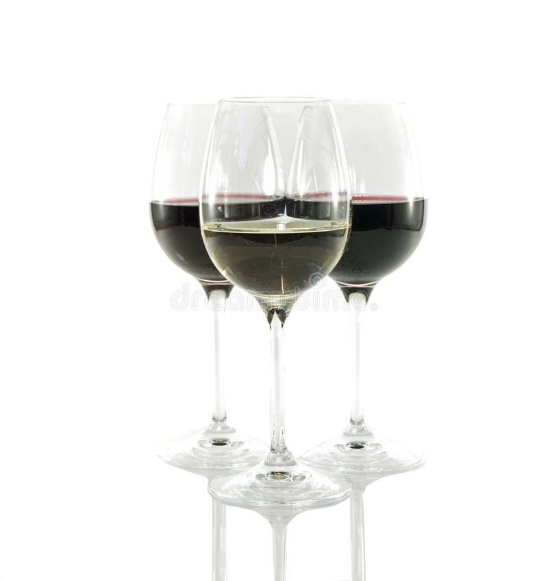 Three glasses of wine stock image. Image of studio, isolated - 66083879