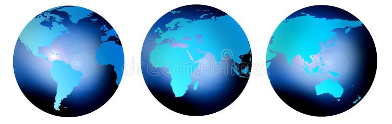 Blue Globes stock vector. Illustration of communications - 6628616