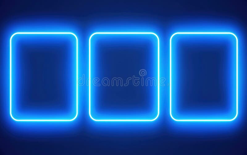 Three Glowing Blue Rectangular Outlines on a Deep Blue Background ...