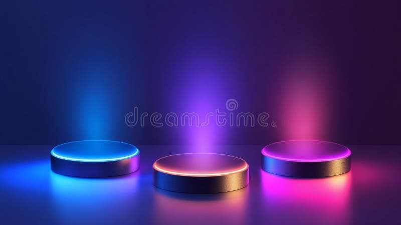 Colorful Glowing Circles on a Dark Background Create an Atmospheric ...